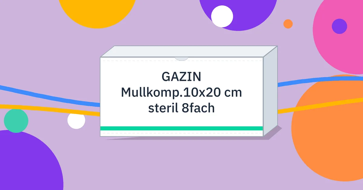 Symbolbild: Packung mit der Aufschrift GAZIN Mullkomp.10x20 cm steril 8fach (PZN 17831917) – Verfügbarkeit und Bezug in Apotheken in Frankfurt am Main