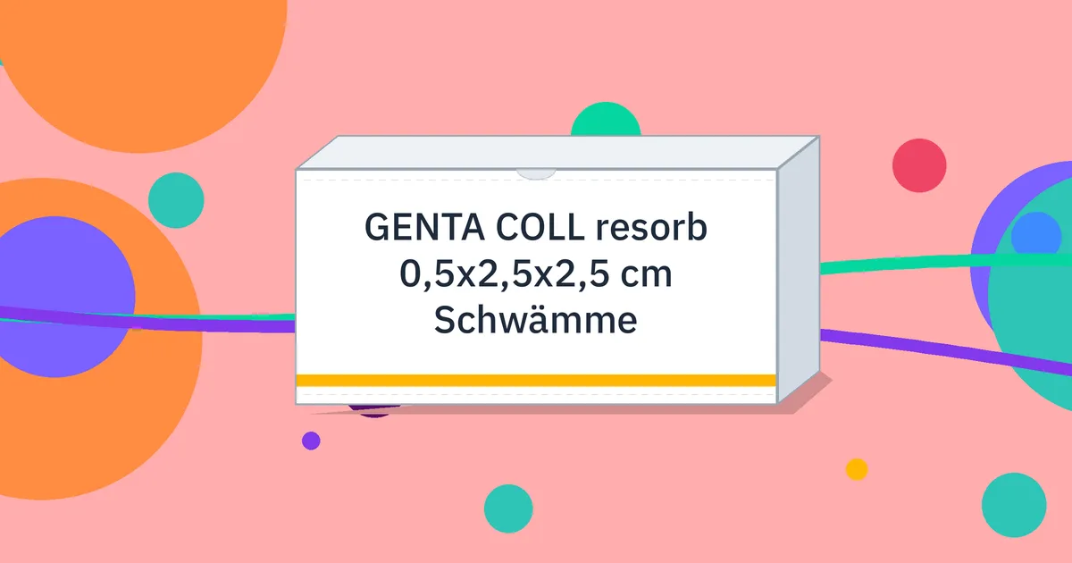 Symbolbild: Packung mit der Aufschrift GENTA COLL resorb 0,5x2,5x2,5 cm Schwämme (PZN 02476741) – Verfügbarkeit und Bezug in Apotheken in Frankfurt am Main
