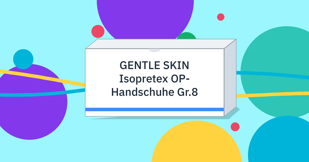 Symbolbild: Packung mit der Aufschrift GENTLE SKIN Isopretex OP-Handschuhe Gr.8 (PZN 11190914) – Verfügbarkeit und Bezug in Apotheken in Frankfurt am Main