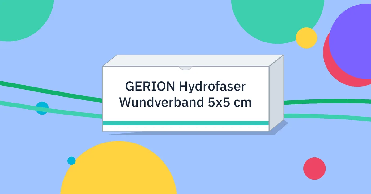 Symbolbild: Packung mit der Aufschrift GERION Hydrofaser Wundverband 5x5 cm (PZN 19247039) – Verfügbarkeit und Bezug in Apotheken in Frankfurt am Main
