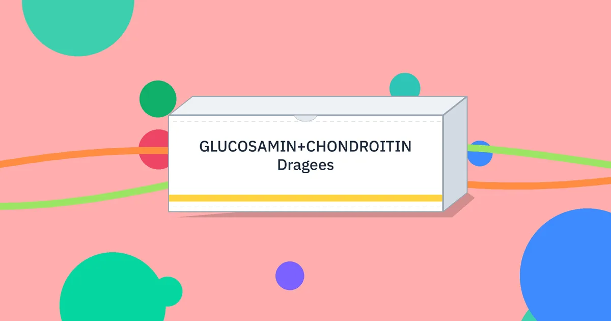 Symbolbild: Packung mit der Aufschrift GLUCOSAMIN+CHONDROITIN Dragees (PZN 19202574) – Verfügbarkeit und Bezug in Apotheken in Frankfurt am Main