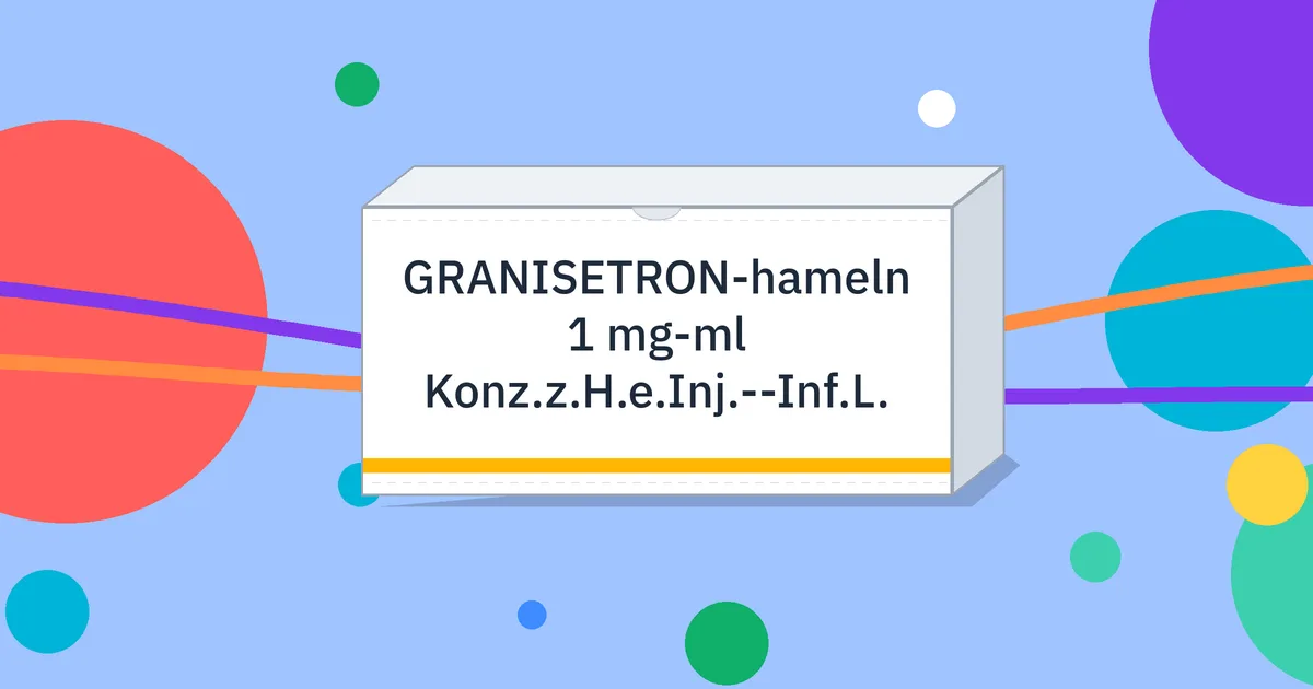 Symbolbild: Packung mit der Aufschrift GRANISETRON-hameln 1 mg-ml Konz.z.H.e.Inj.--Inf.L. (PZN 07125963) – Verfügbarkeit und Bezug in Apotheken in Frankfurt am Main