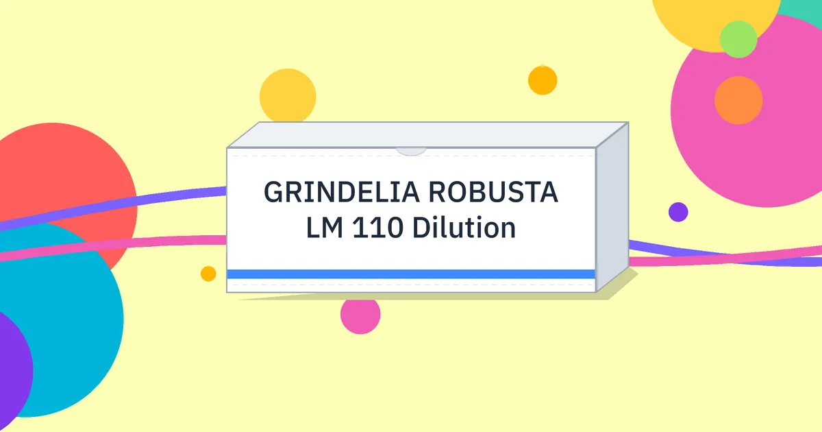 Symbolbild: Packung mit der Aufschrift GRINDELIA ROBUSTA LM 110 Dilution (PZN 13547289) – Verfügbarkeit und Bezug in Apotheken in Frankfurt am Main