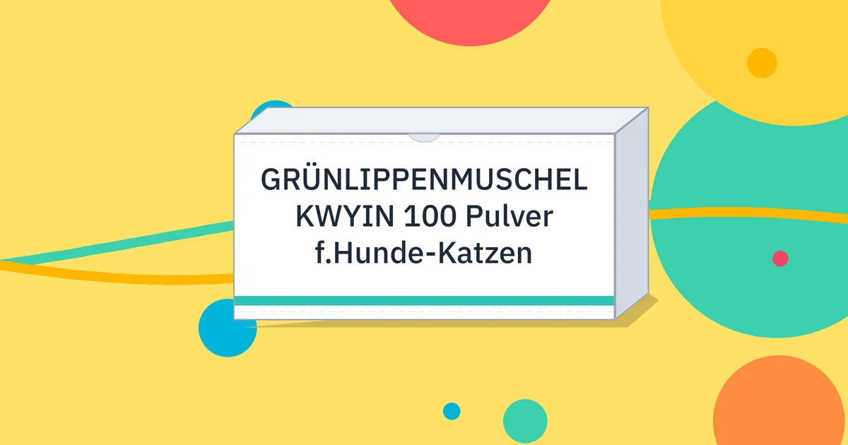 Symbolbild: Packung mit der Aufschrift GRÜNLIPPENMUSCHEL KWYIN 100 Pulver f.Hunde-Katzen (PZN 12460824) – Verfügbarkeit und Bezug in Apotheken in Frankfurt am Main