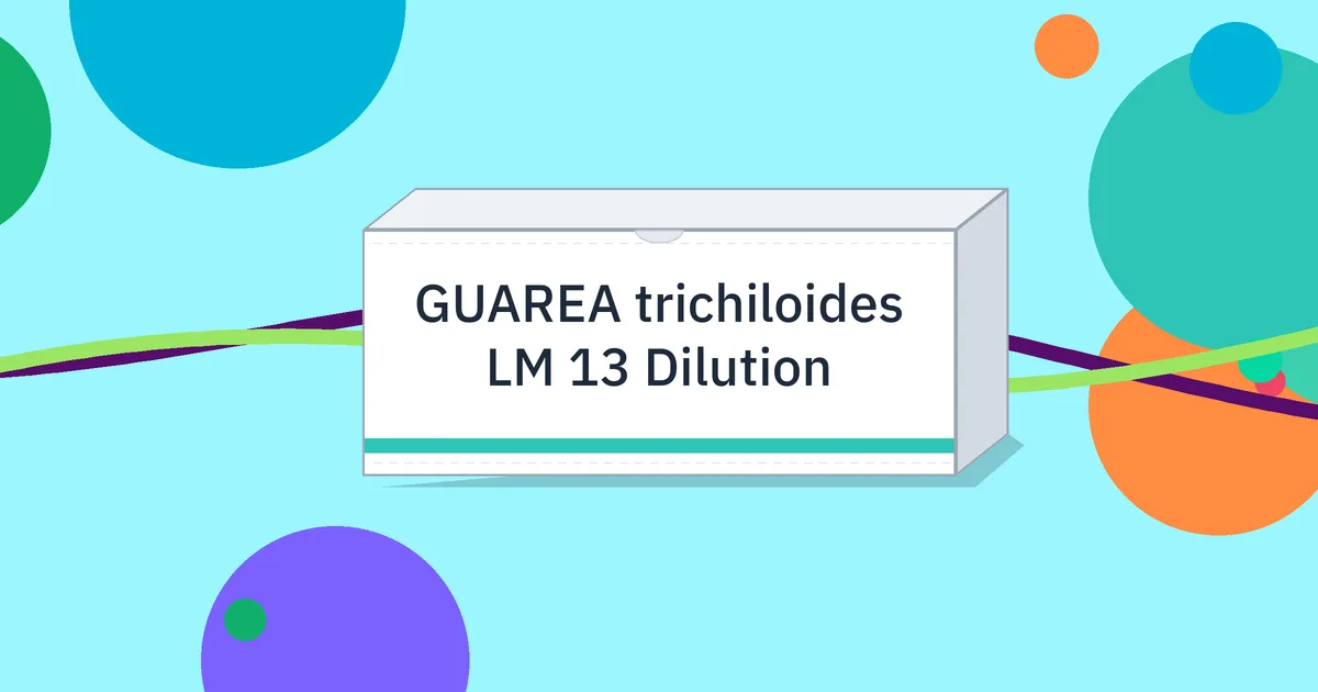 Symbolbild: Packung mit der Aufschrift GUAREA trichiloides LM 13 Dilution (PZN 13548426) – Verfügbarkeit und Bezug in Apotheken in Frankfurt am Main