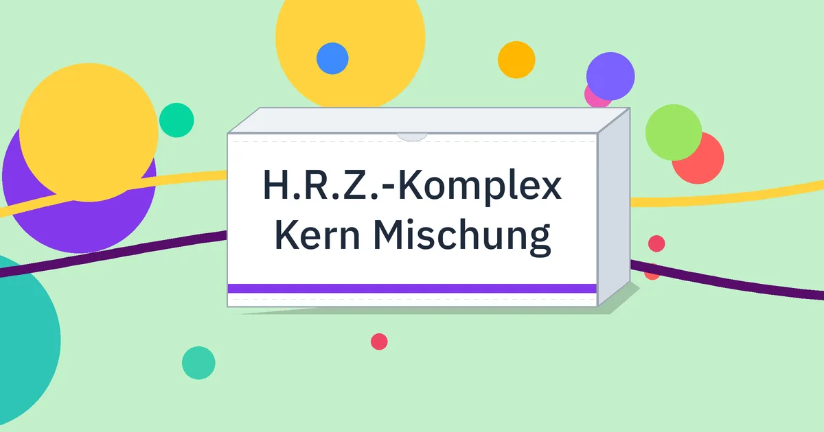 Symbolbild: Packung mit der Aufschrift H.R.Z.-Komplex Kern Mischung (PZN 00324926) – Verfügbarkeit und Bezug in Apotheken in Frankfurt am Main
