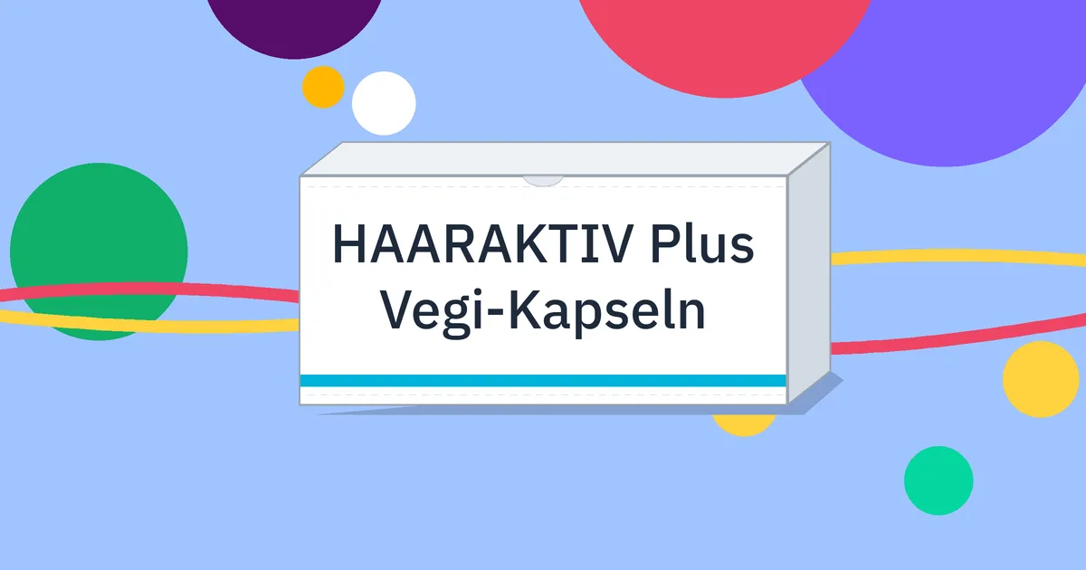 Symbolbild: Packung mit der Aufschrift HAARAKTIV Plus Vegi-Kapseln (PZN 06426800) – Verfügbarkeit und Bezug in Apotheken in Frankfurt am Main
