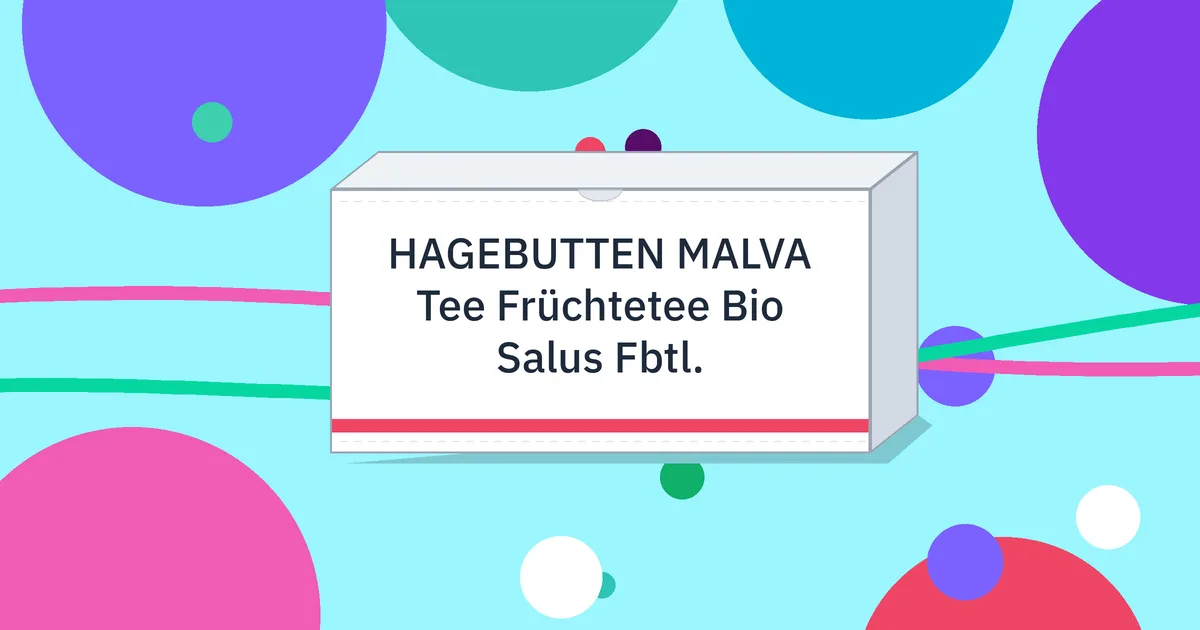 Symbolbild: Packung mit der Aufschrift HAGEBUTTEN MALVA Tee Früchtetee Bio Salus Fbtl. (PZN 09002354) – Verfügbarkeit und Bezug in Apotheken in Frankfurt am Main