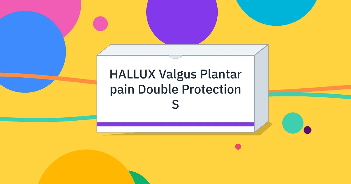 Symbolbild: Packung mit der Aufschrift HALLUX Valgus Plantar pain Double Protection S (PZN 19687927) – Verfügbarkeit und Bezug in Apotheken in Frankfurt am Main