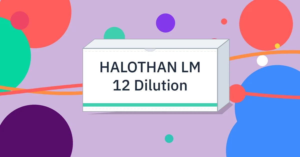 Symbolbild: Packung mit der Aufschrift HALOTHAN LM 12 Dilution (PZN 12883973) – Verfügbarkeit und Bezug in Apotheken in Frankfurt am Main