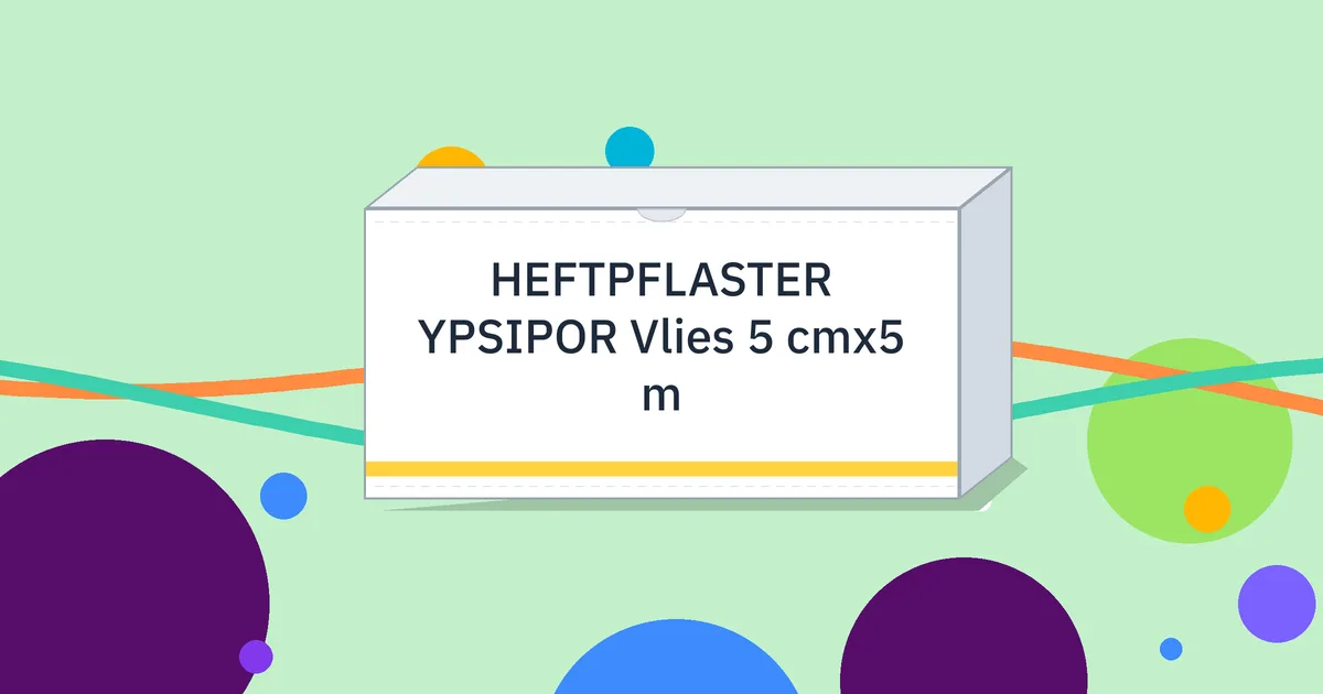 Symbolbild: Packung mit der Aufschrift HEFTPFLASTER YPSIPOR Vlies 5 cmx5 m (PZN 04960754) – Verfügbarkeit und Bezug in Apotheken in Frankfurt am Main