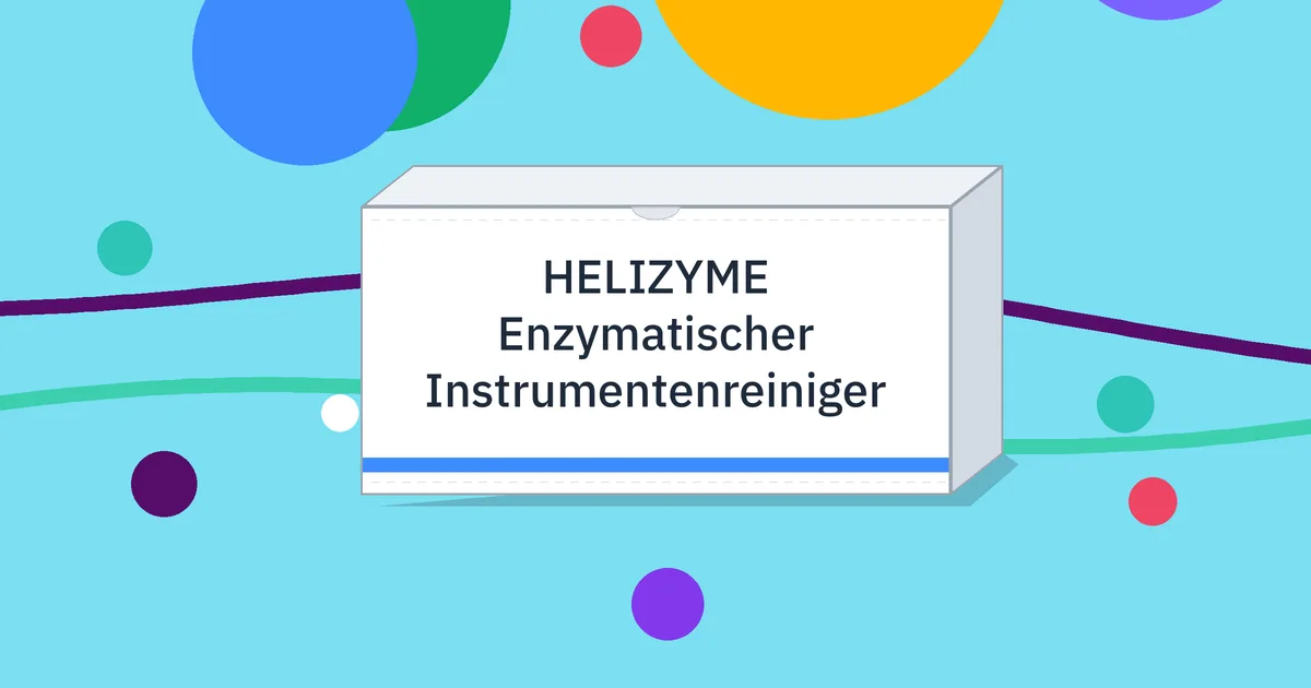 Symbolbild: Packung mit der Aufschrift HELIZYME Enzymatischer Instrumentenreiniger (PZN 02681317) – Verfügbarkeit und Bezug in Apotheken in Frankfurt am Main