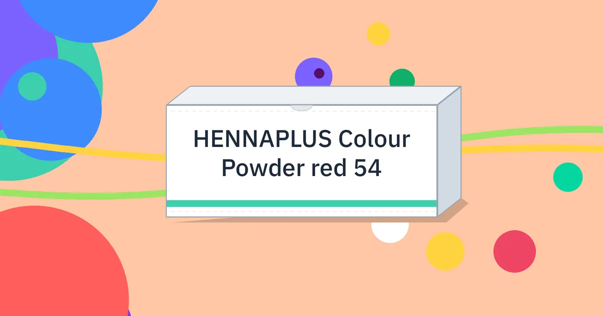 Symbolbild: Packung mit der Aufschrift HENNAPLUS Colour Powder red 54 (PZN 00099458) – Verfügbarkeit und Bezug in Apotheken in Frankfurt am Main