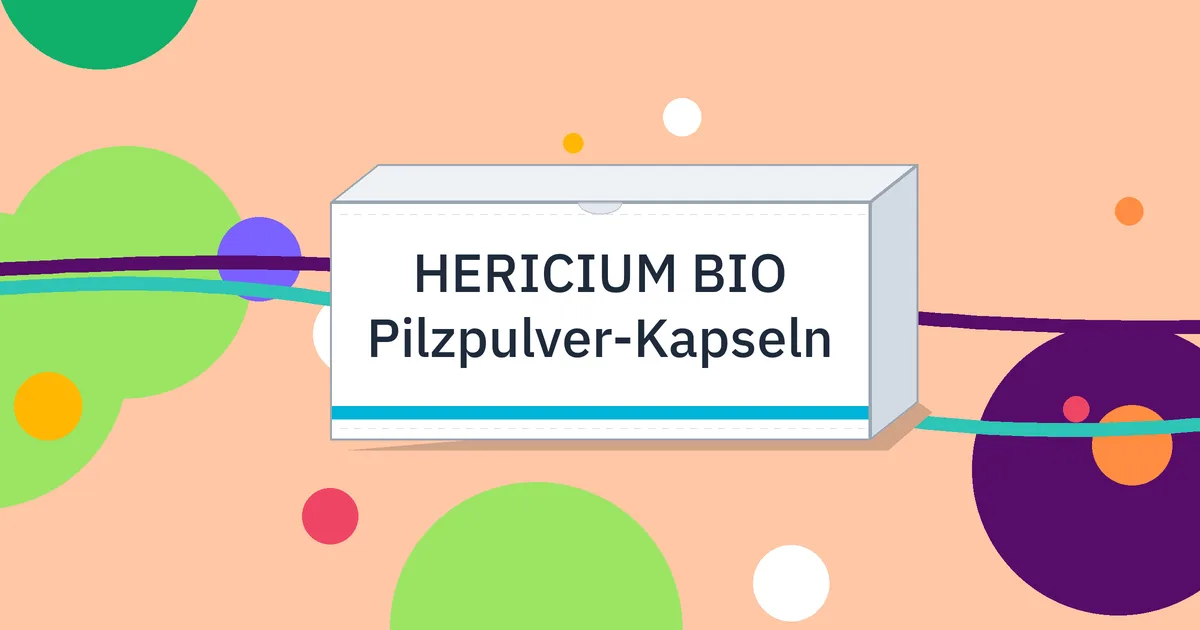 Symbolbild: Packung mit der Aufschrift HERICIUM BIO Pilzpulver-Kapseln (PZN 19710862) – Verfügbarkeit und Bezug in Apotheken in Frankfurt am Main