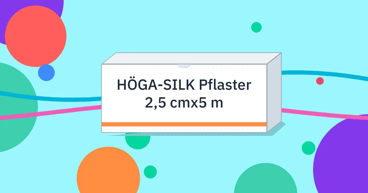 Symbolbild: Packung mit der Aufschrift HÖGA-SILK Pflaster 2,5 cmx5 m (PZN 04401747) – Verfügbarkeit und Bezug in Apotheken in Frankfurt am Main