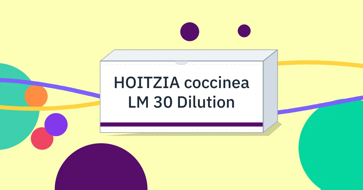 Symbolbild: Packung mit der Aufschrift HOITZIA coccinea LM 30 Dilution (PZN 13554639) – Verfügbarkeit und Bezug in Apotheken in Frankfurt am Main