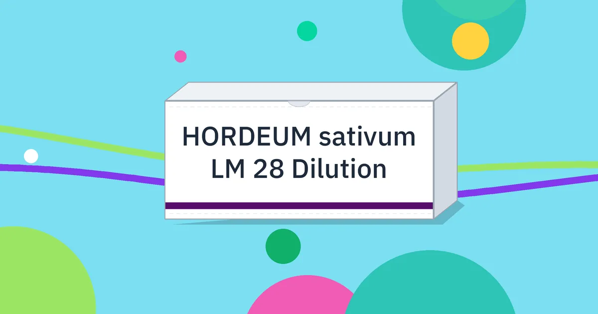 Symbolbild: Packung mit der Aufschrift HORDEUM sativum LM 28 Dilution (PZN 13556041) – Verfügbarkeit und Bezug in Apotheken in Frankfurt am Main