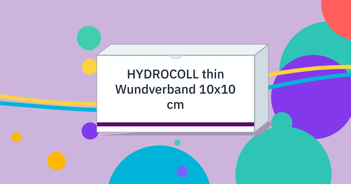 Symbolbild: Packung mit der Aufschrift HYDROCOLL thin Wundverband 10x10 cm (PZN 16260861) – Verfügbarkeit und Bezug in Apotheken in Frankfurt am Main