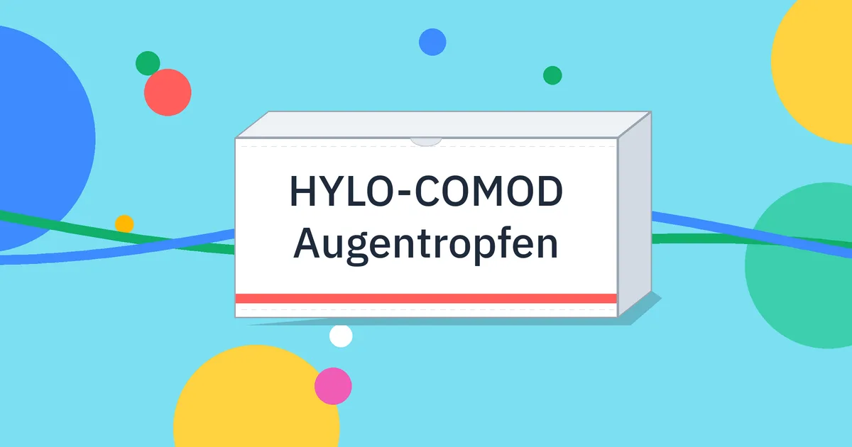 Symbolbild: Packung mit der Aufschrift HYLO-COMOD Augentropfen (PZN 03919301) – Verfügbarkeit und Bezug in Apotheken in Frankfurt am Main