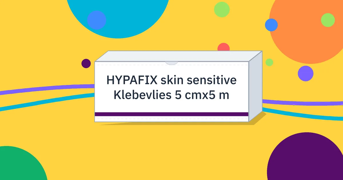 Symbolbild: Packung mit der Aufschrift HYPAFIX skin sensitive Klebevlies 5 cmx5 m (PZN 18841533) – Verfügbarkeit und Bezug in Apotheken in Frankfurt am Main