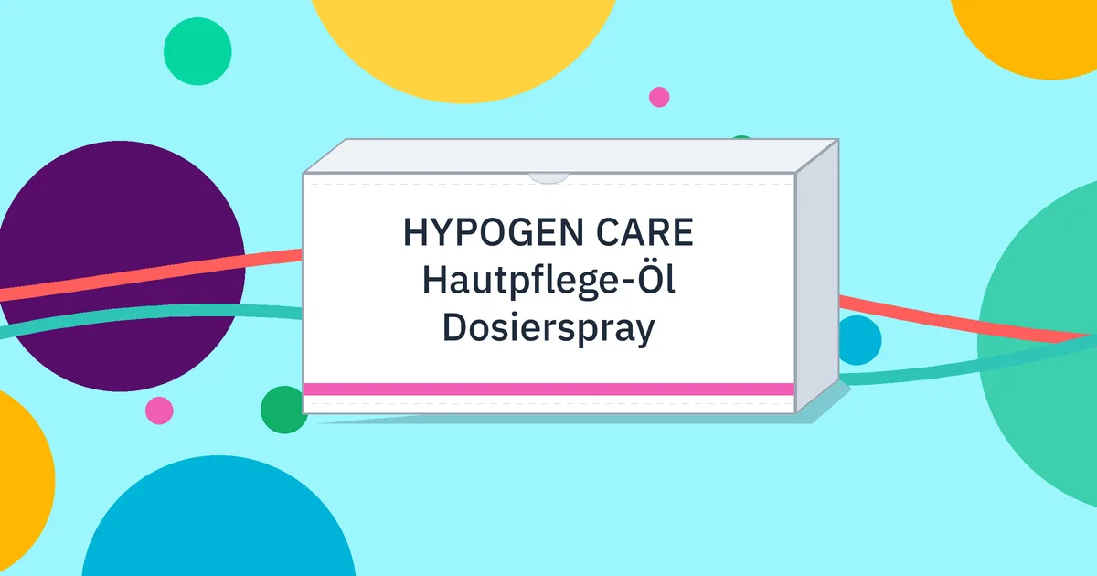 Symbolbild: Packung mit der Aufschrift HYPOGEN CARE Hautpflege-Öl Dosierspray (PZN 19426865) – Verfügbarkeit und Bezug in Apotheken in Frankfurt am Main