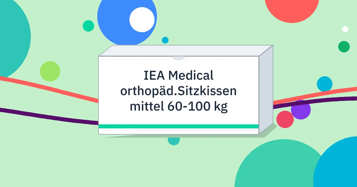 Symbolbild: Packung mit der Aufschrift IEA Medical orthopäd.Sitzkissen mittel 60-100 kg (PZN 20115219) – Verfügbarkeit und Bezug in Apotheken in Frankfurt am Main