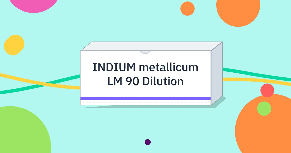 Symbolbild: Packung mit der Aufschrift INDIUM metallicum LM 90 Dilution (PZN 12912829) – Verfügbarkeit und Bezug in Apotheken in Frankfurt am Main
