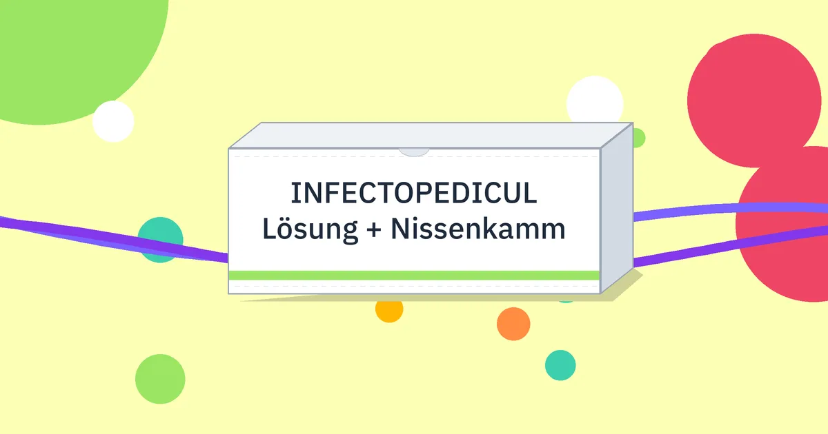 Symbolbild: Packung mit der Aufschrift INFECTOPEDICUL Lösung + Nissenkamm (PZN 06679808) – Verfügbarkeit und Bezug in Apotheken in Frankfurt am Main