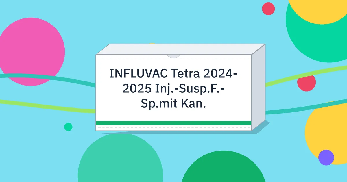 Symbolbild: Packung mit der Aufschrift INFLUVAC Tetra 2024-2025 Inj.-Susp.F.-Sp.mit Kan. (PZN 19150179) – Verfügbarkeit und Bezug in Apotheken in Frankfurt am Main
