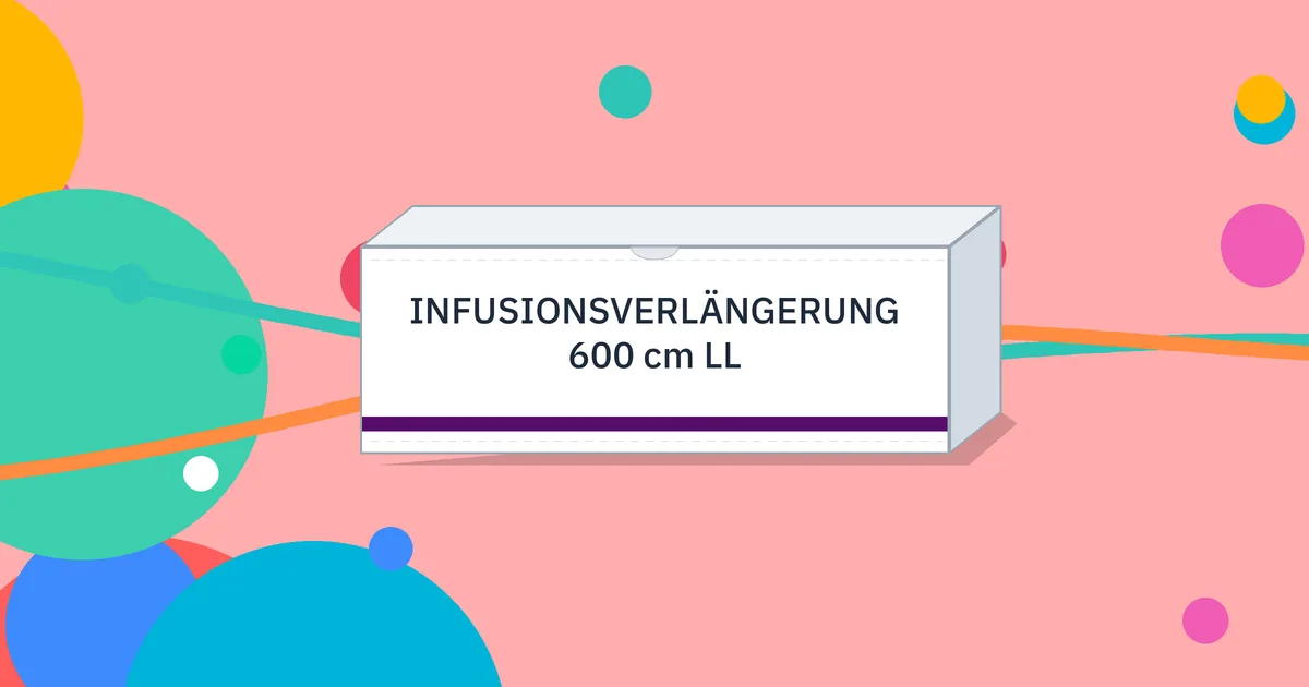 Symbolbild: Packung mit der Aufschrift INFUSIONSVERLÄNGERUNG 600 cm LL (PZN 17487874) – Verfügbarkeit und Bezug in Apotheken in Frankfurt am Main
