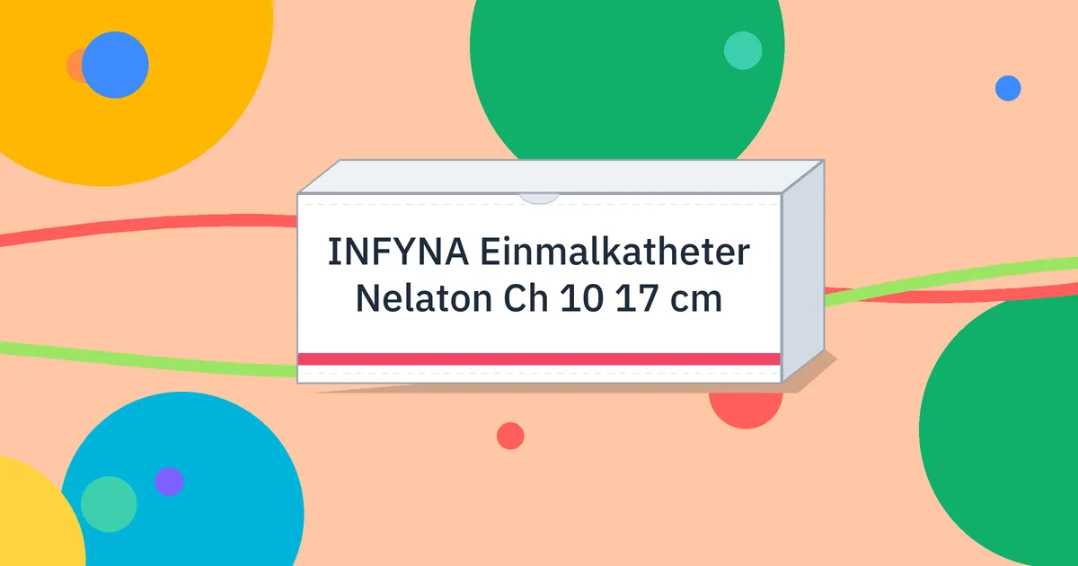 Symbolbild: Packung mit der Aufschrift INFYNA Einmalkatheter Nelaton Ch 10 17 cm (PZN 13750949) – Verfügbarkeit und Bezug in Apotheken in Frankfurt am Main