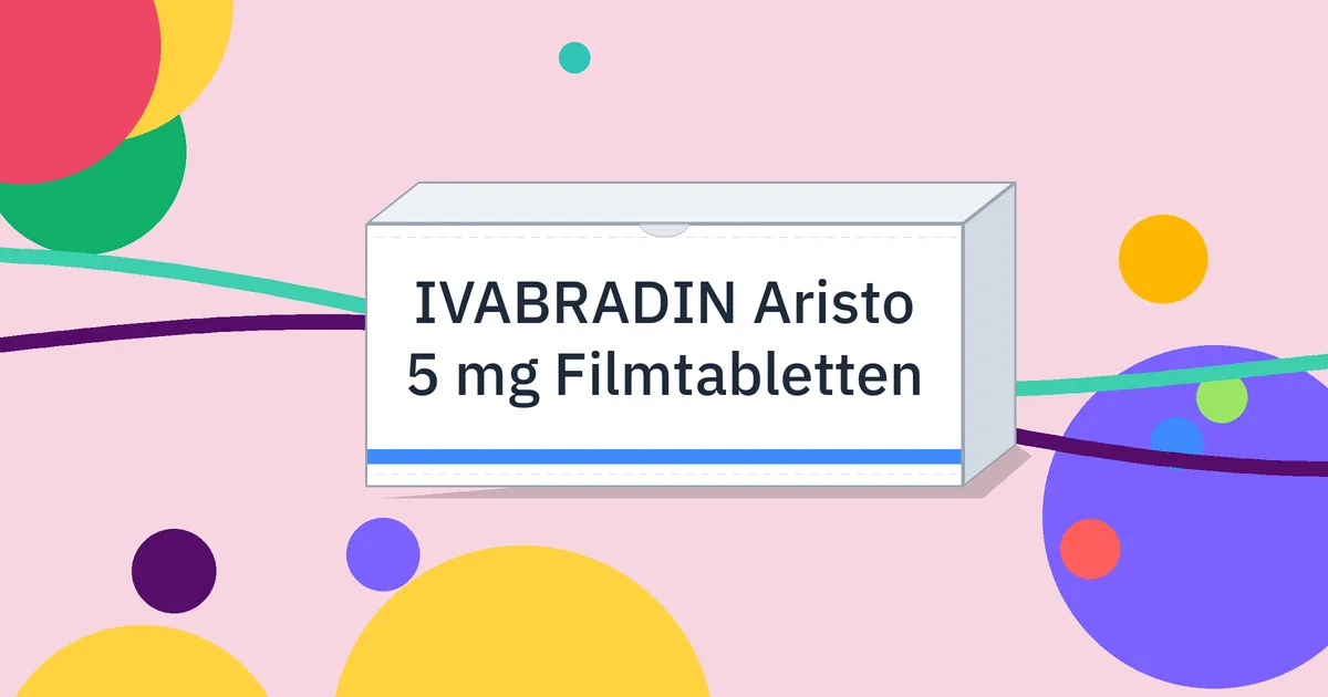Symbolbild: Packung mit der Aufschrift IVABRADIN Aristo 5 mg Filmtabletten (PZN 13886175) – Verfügbarkeit und Bezug in Apotheken in Frankfurt am Main
