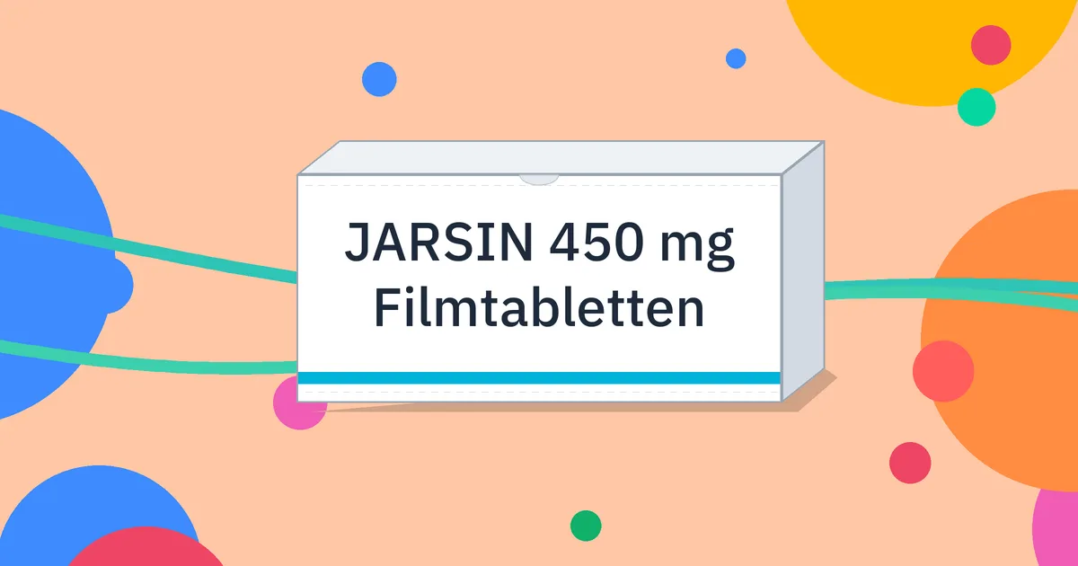 Symbolbild: Packung mit der Aufschrift JARSIN 450 mg Filmtabletten (PZN 11138807) – Verfügbarkeit und Bezug in Apotheken in Frankfurt am Main