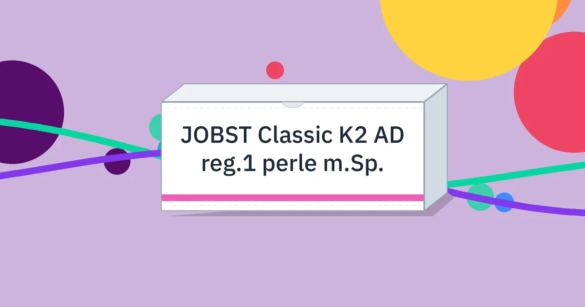 Symbolbild: Packung mit der Aufschrift JOBST Classic K2 AD reg.1 perle m.Sp. (PZN 11269343) – Verfügbarkeit und Bezug in Apotheken in Frankfurt am Main