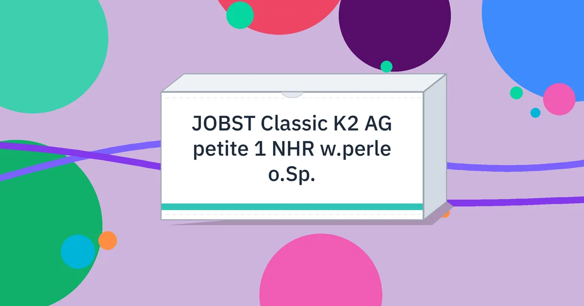 Symbolbild: Packung mit der Aufschrift JOBST Classic K2 AG petite 1 NHR w.perle o.Sp. (PZN 11273913) – Verfügbarkeit und Bezug in Apotheken in Frankfurt am Main