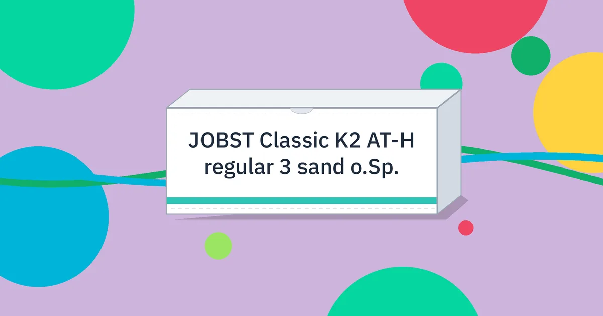 Symbolbild: Packung mit der Aufschrift JOBST Classic K2 AT-H regular 3 sand o.Sp. (PZN 10729073) – Verfügbarkeit und Bezug in Apotheken in Frankfurt am Main