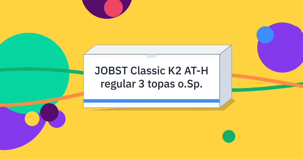 Symbolbild: Packung mit der Aufschrift JOBST Classic K2 AT-H regular 3 topas o.Sp. (PZN 13069039) – Verfügbarkeit und Bezug in Apotheken in Frankfurt am Main