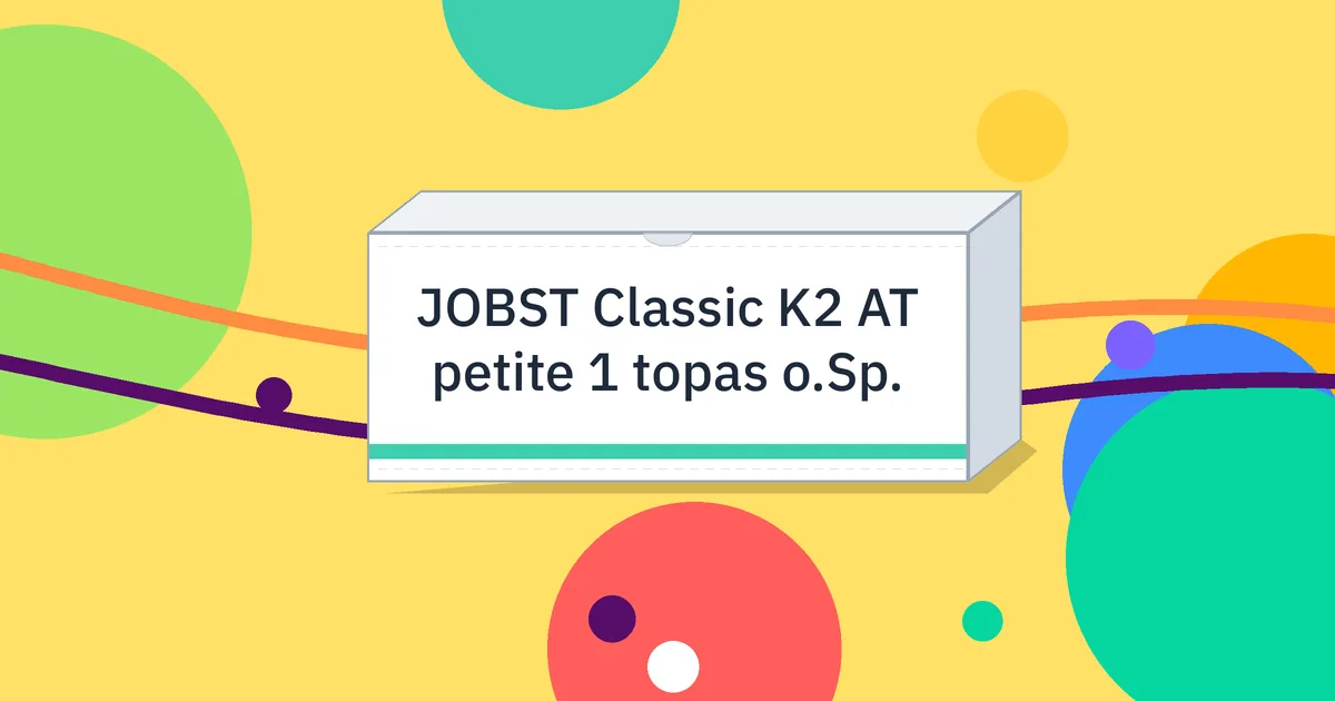 Symbolbild: Packung mit der Aufschrift JOBST Classic K2 AT petite 1 topas o.Sp. (PZN 13067980) – Verfügbarkeit und Bezug in Apotheken in Frankfurt am Main