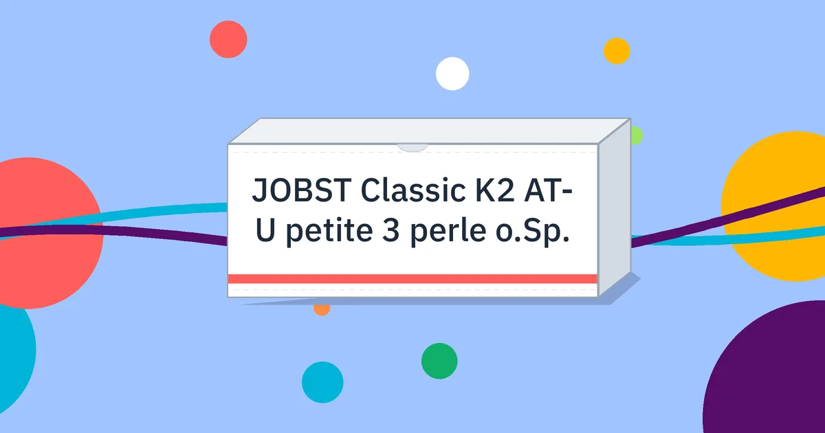 Symbolbild: Packung mit der Aufschrift JOBST Classic K2 AT-U petite 3 perle o.Sp. (PZN 13068382) – Verfügbarkeit und Bezug in Apotheken in Frankfurt am Main