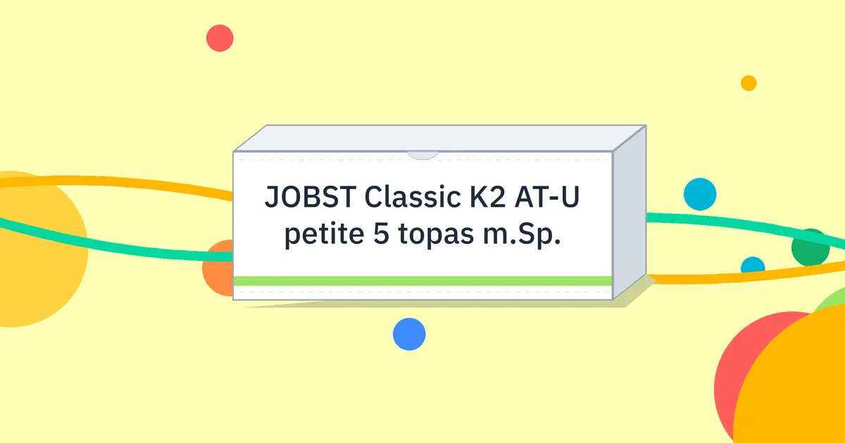 Symbolbild: Packung mit der Aufschrift JOBST Classic K2 AT-U petite 5 topas m.Sp. (PZN 13068330) – Verfügbarkeit und Bezug in Apotheken in Frankfurt am Main