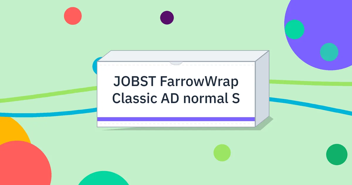 Symbolbild: Packung mit der Aufschrift JOBST FarrowWrap Classic AD normal S (PZN 13869604) – Verfügbarkeit und Bezug in Apotheken in Frankfurt am Main