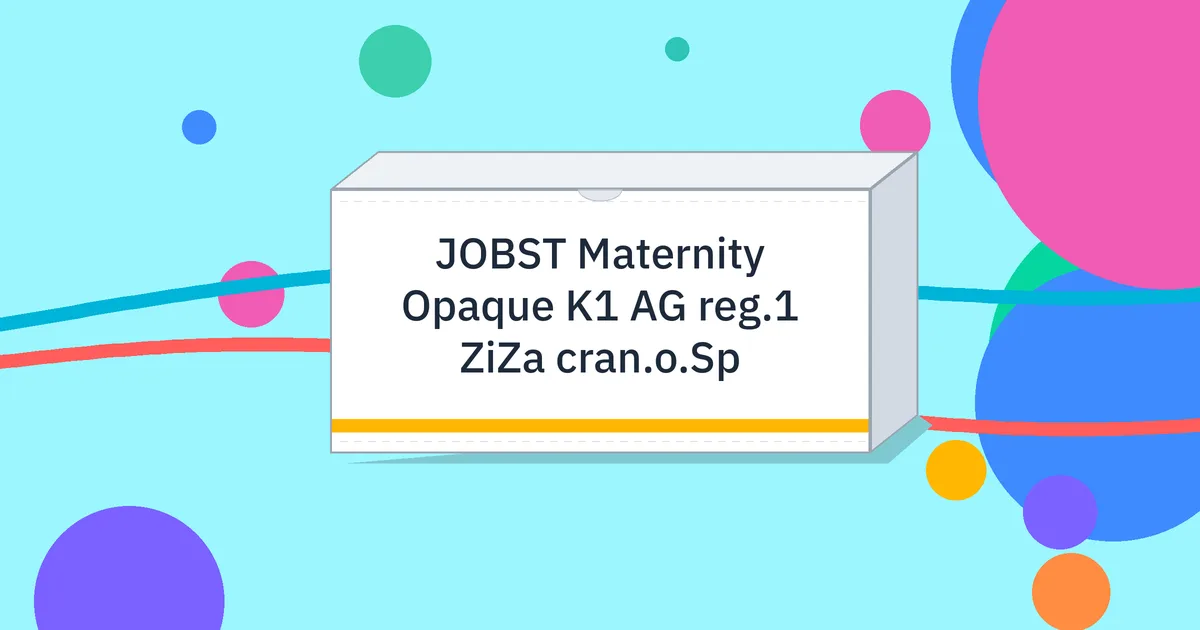 Symbolbild: Packung mit der Aufschrift JOBST Maternity Opaque K1 AG reg.1 ZiZa cran.o.Sp (PZN 15856899) – Verfügbarkeit und Bezug in Apotheken in Frankfurt am Main