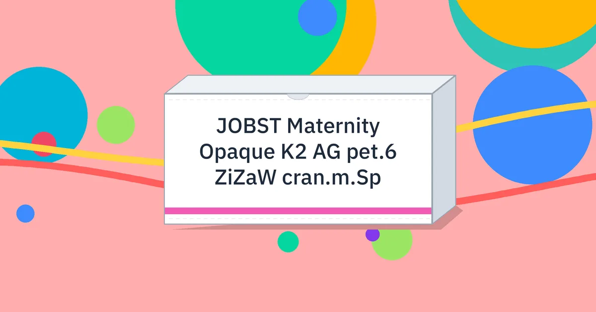 Symbolbild: Packung mit der Aufschrift JOBST Maternity Opaque K2 AG pet.6 ZiZaW cran.m.Sp (PZN 15858651) – Verfügbarkeit und Bezug in Apotheken in Frankfurt am Main