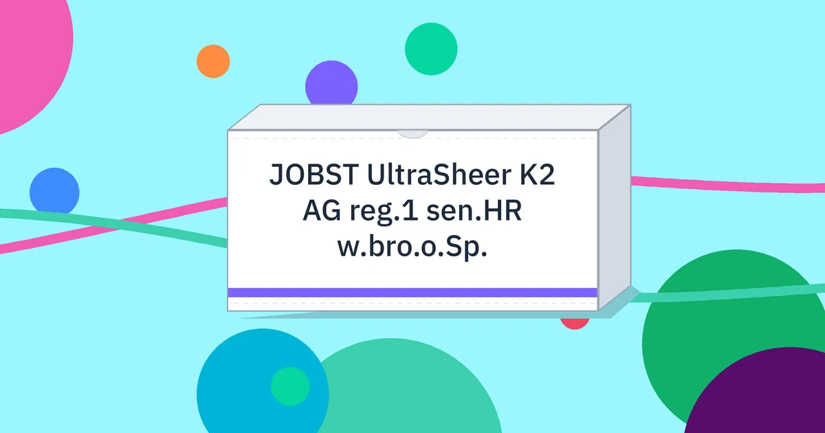 Symbolbild: Packung mit der Aufschrift JOBST UltraSheer K2 AG reg.1 sen.HR w.bro.o.Sp. (PZN 13146449) – Verfügbarkeit und Bezug in Apotheken in Frankfurt am Main