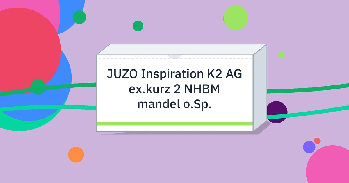 Symbolbild: Packung mit der Aufschrift JUZO Inspiration K2 AG ex.kurz 2 NHBM mandel o.Sp. (PZN 14962234) – Verfügbarkeit und Bezug in Apotheken in Frankfurt am Main