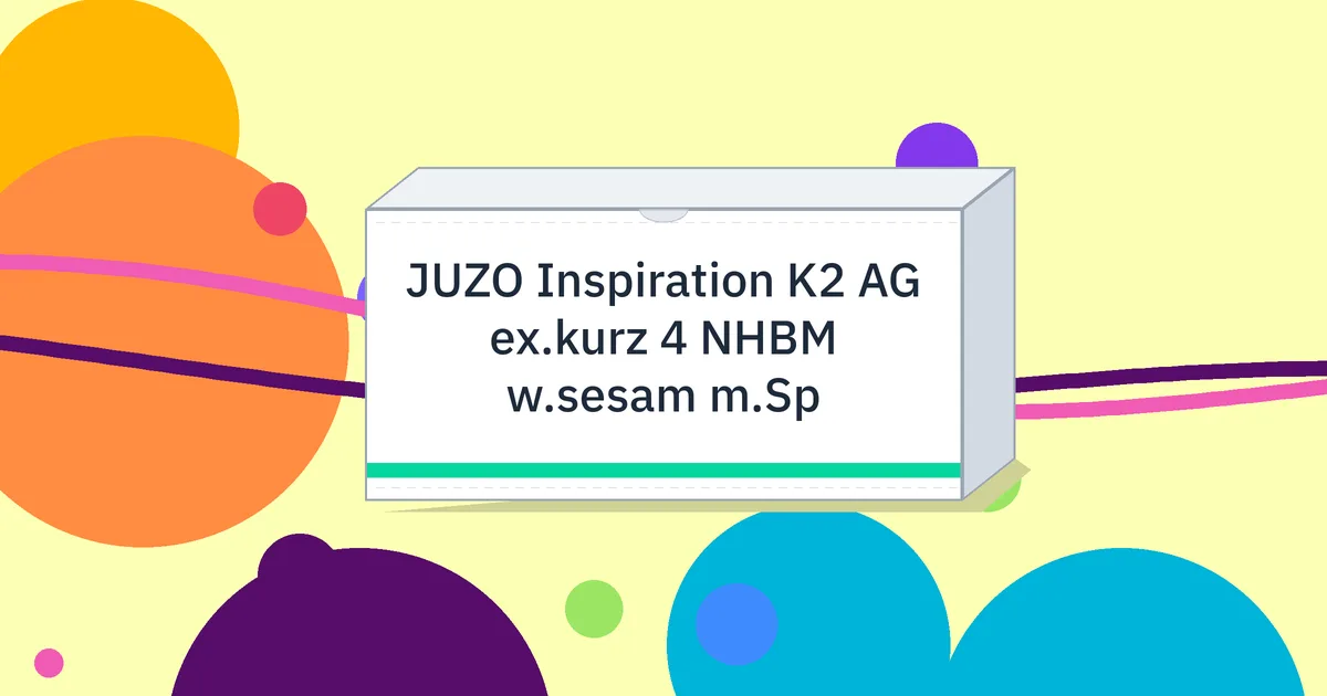 Symbolbild: Packung mit der Aufschrift JUZO Inspiration K2 AG ex.kurz 4 NHBM w.sesam m.Sp (PZN 14925210) – Verfügbarkeit und Bezug in Apotheken in Frankfurt am Main