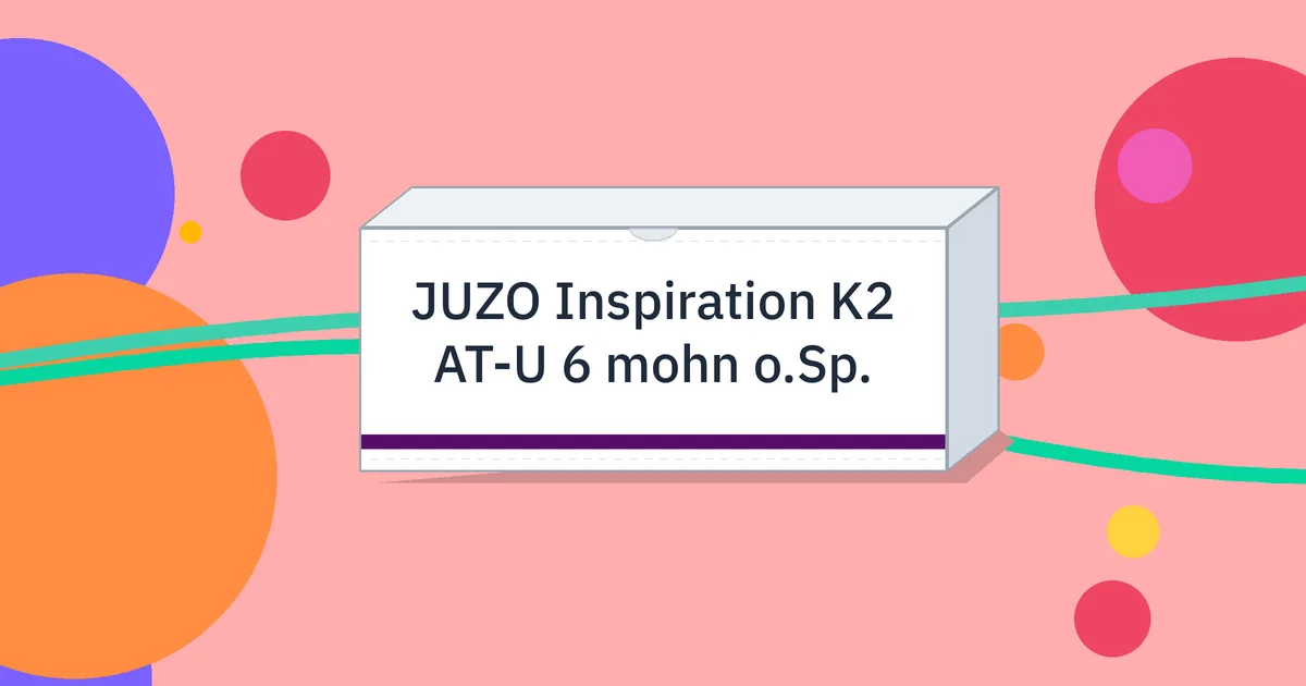 Symbolbild: Packung mit der Aufschrift JUZO Inspiration K2 AT-U 6 mohn o.Sp. (PZN 14928409) – Verfügbarkeit und Bezug in Apotheken in Frankfurt am Main