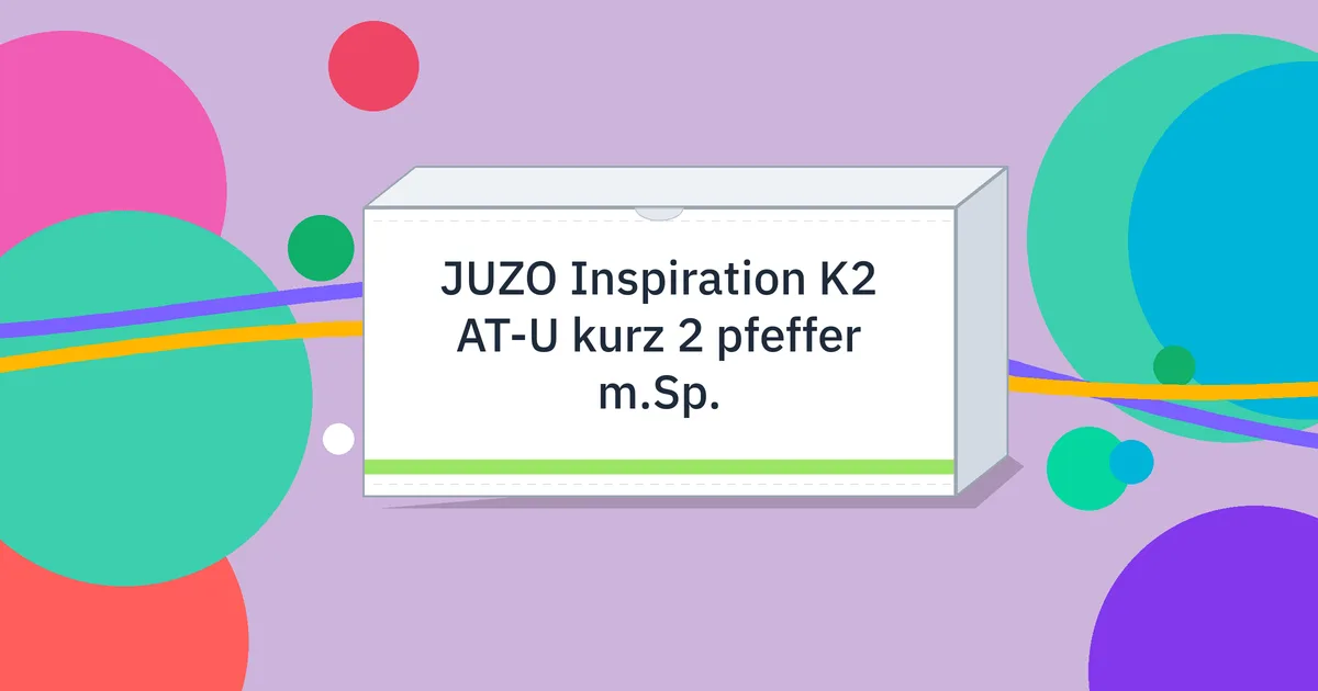 Symbolbild: Packung mit der Aufschrift JUZO Inspiration K2 AT-U kurz 2 pfeffer m.Sp. (PZN 14928929) – Verfügbarkeit und Bezug in Apotheken in Frankfurt am Main