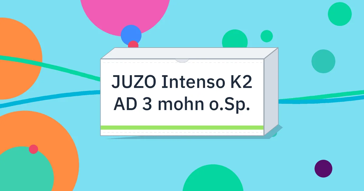 Symbolbild: Packung mit der Aufschrift JUZO Intenso K2 AD 3 mohn o.Sp. (PZN 18617072) – Verfügbarkeit und Bezug in Apotheken in Frankfurt am Main