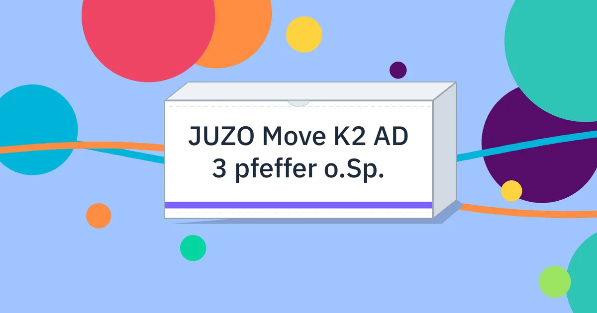 Symbolbild: Packung mit der Aufschrift JUZO Move K2 AD 3 pfeffer o.Sp. (PZN 16342079) – Verfügbarkeit und Bezug in Apotheken in Frankfurt am Main
